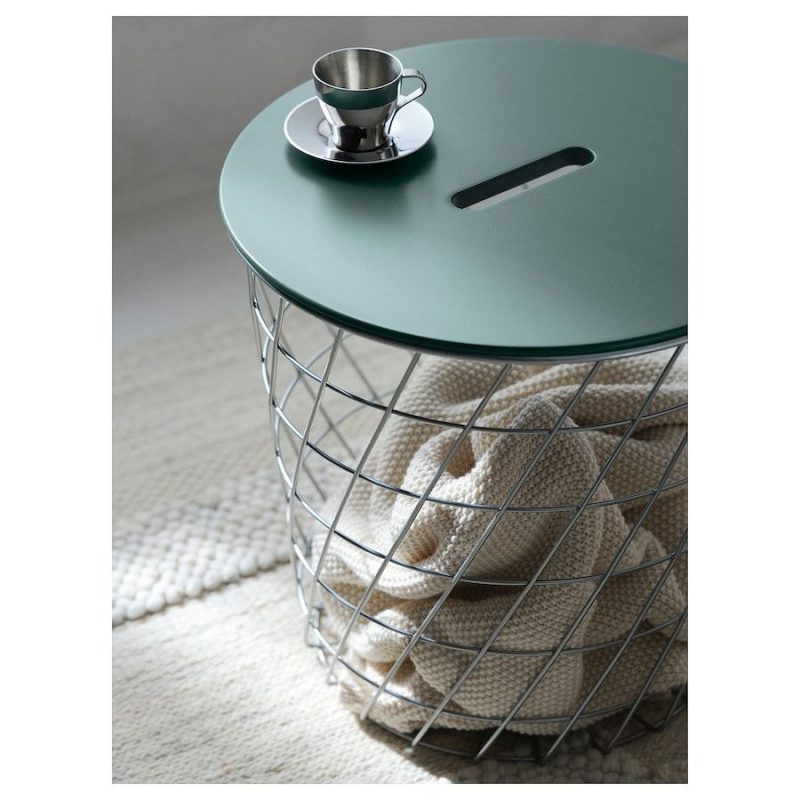 KVISTBRO storage table 44 siIver-dark grey-green - Styla